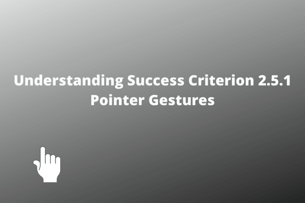 Understanding Success Criterion 2.5.1: Pointer Gesture - AEL Data