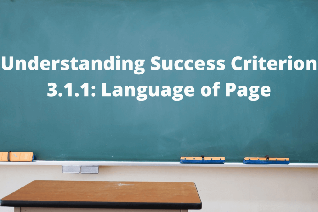 Understanding Success Criterion 3.1.1: Language of Page - AEL Data